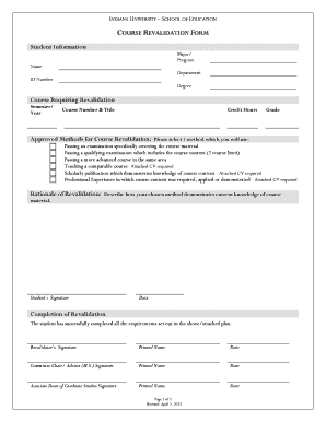 Fillable Online education indiana Course Revalidation Form - Indiana ...