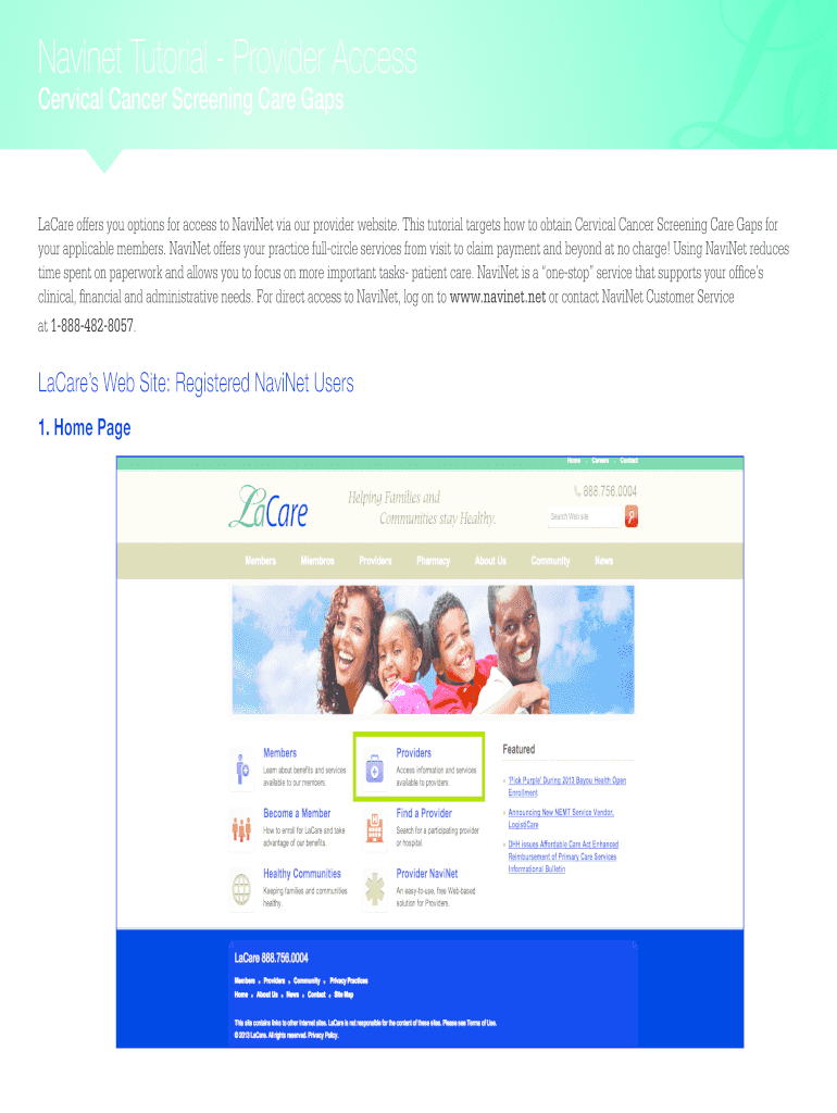 Fillable Online Navinet Tutorial - Provider Access Fax Email Print ...