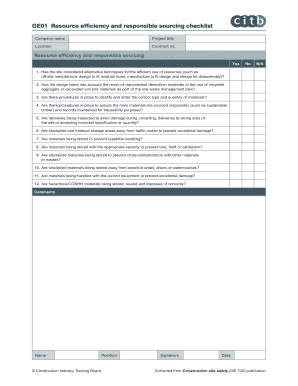 Fillable Online GE01 Resource efficiency and responsible sourcing ...