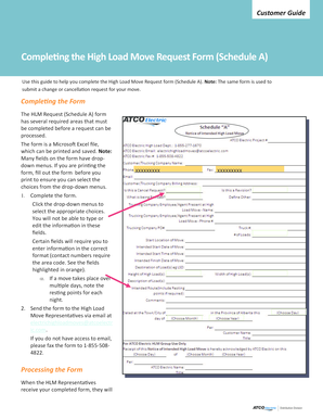 Fillable Online Customer Guide Comple ng the High Load Move Request ...