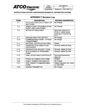 Fillable Online FORM DESCRIPTION REVISION DESCRIPTION ATCO ELECTRIC Fax ...