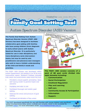 Fillable Online The Family Goal Setting Tool: Autism Fax Email Print ...
