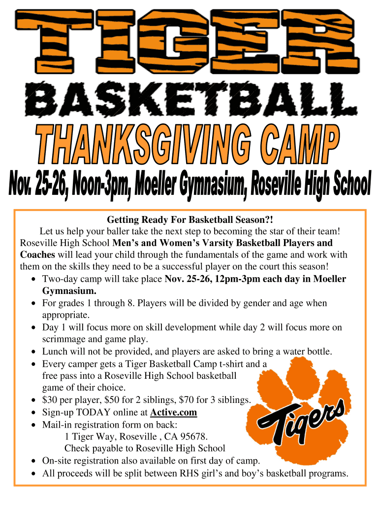 Fillable Online Getting Ready For Basketball Season ty Basketball Fax ...