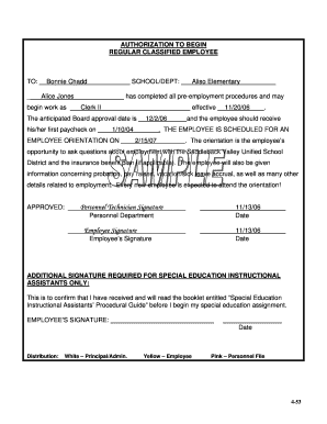 Fillable Online Personnel Technician Signature Employee Signature Fax ...