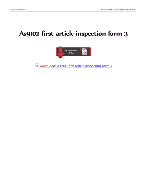 Fillable Online asset-d soup As9102 first article inspection form 3 ...