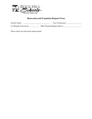 Fillable Online Renovation and Expansion Request Form - rock ...