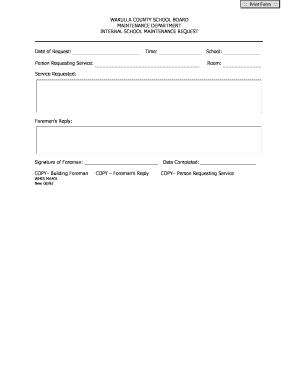 Fillable Online wakulla schooldesk Internal School Maintenance Request ...