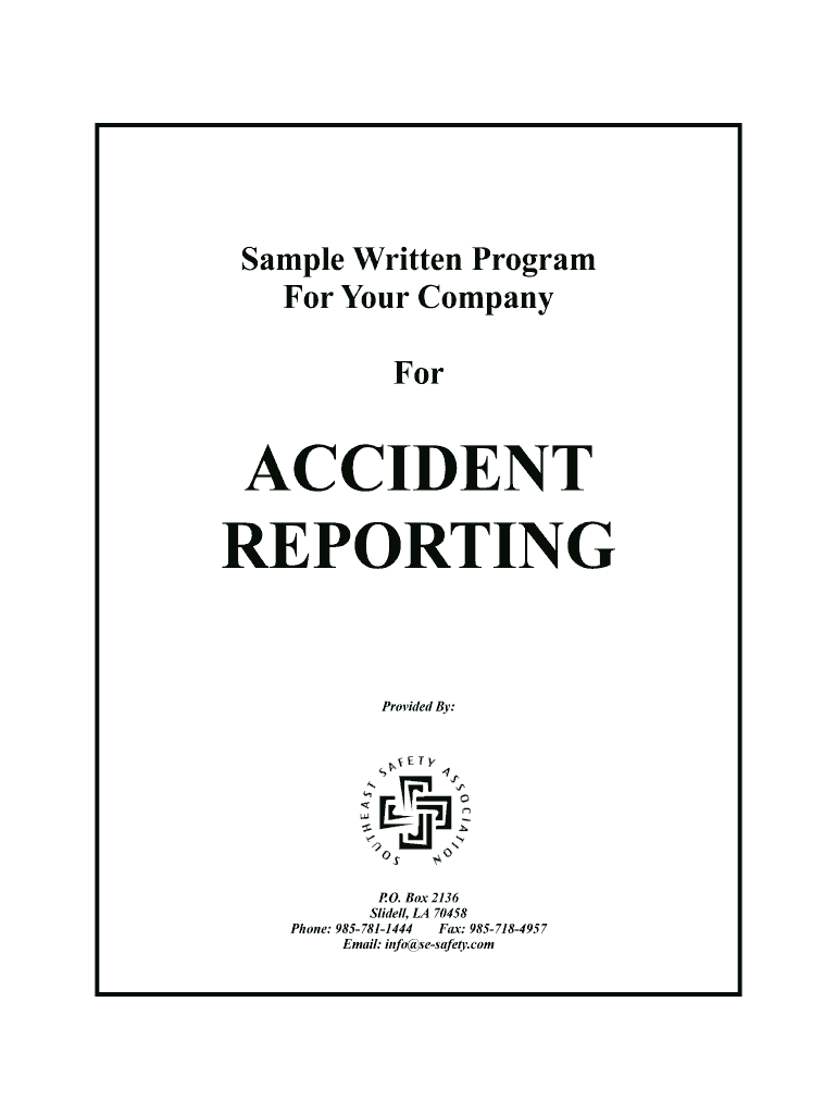 Fillable Online Sample Written Program For Your Company For ACCIDENT ...