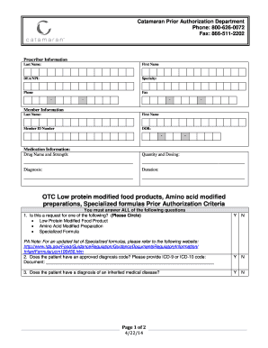 Fillable Online OTC Low protein modified food products, Amino acid modified Fax Email Print ...