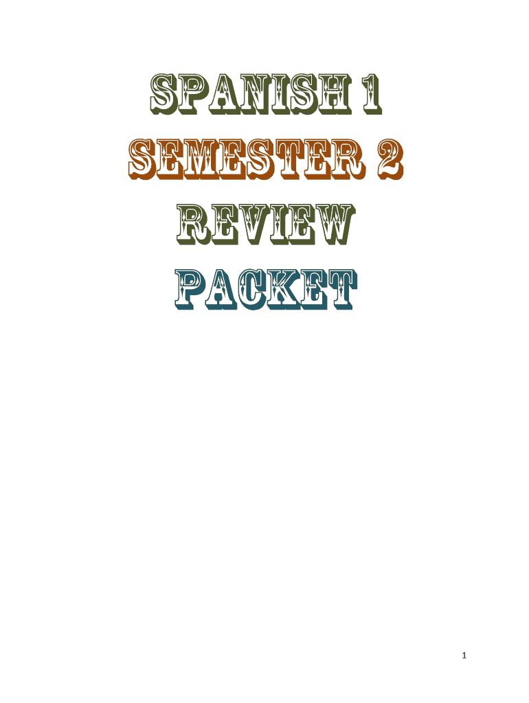 Fillable Online SpanishSemesterReviewPacket.doc Fax Email Print - pdfFiller