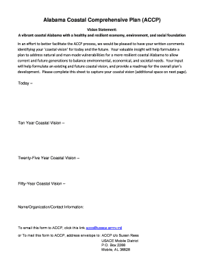 Fillable Online sam usace army ACCP Coastal Vision - Written Comment ...