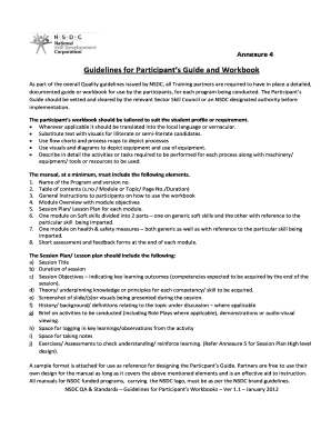 Fillable Online Guidelines for Participants Guide and Workbook Fax ...