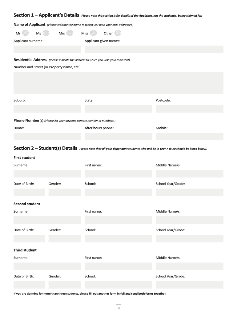 Fillable Online ACT SECONDARY BURSARY SCHEME APPLICATION FORM Fax Email Print - pdfFiller