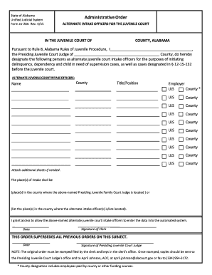 Fillable Online eforms alacourt State of Alabama Administrative Order ...