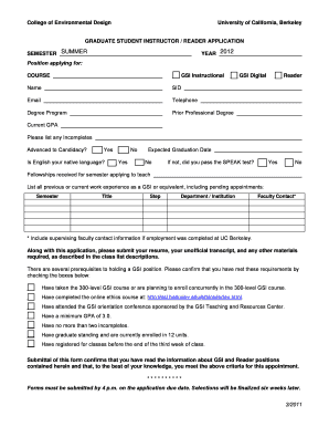 Fillable Online ced berkeley GSI Instructional - ced berkeley Fax Email ...