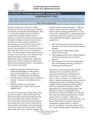 Fillable Online Fact Sheet 8 - Performance Standard 6 Assessment Uses ...