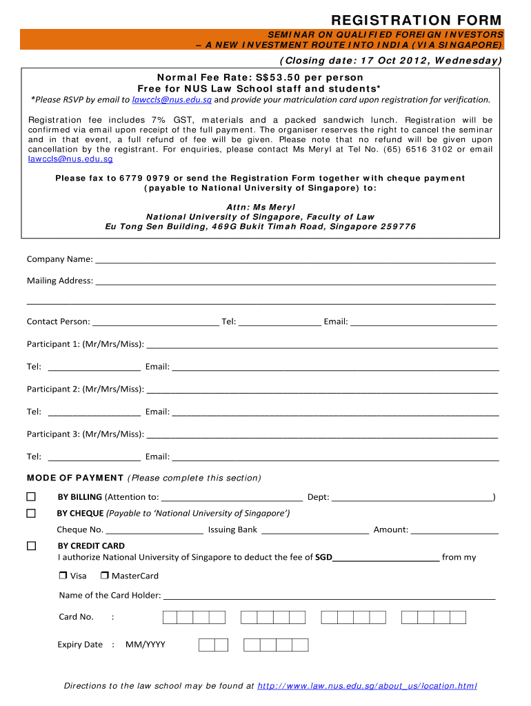 Fillable Online SEMINAR ON QUALIFIED FOREIGN INVESTORS Fax Email Print ...