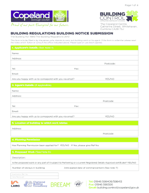 Fillable Online BUILDING REGULATIONS BUILDING NOTICE SUBMISSION Fax ...