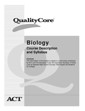 Fillable Online BiologyCourse Description and Syllabusdoc Fax Email ...