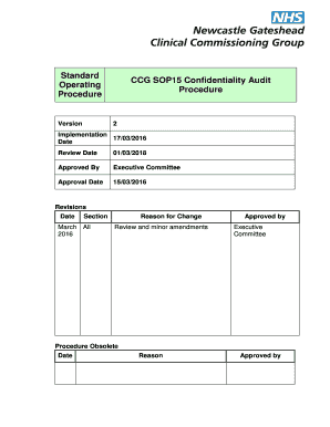 Fillable Online CCG SOP15 Confidentiality Audit Fax Email Print - pdfFiller