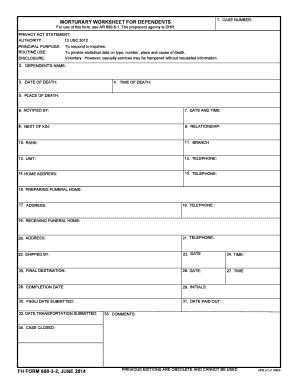 Fillable Online hood army Fort Hood Form 600-3-2 Mortuary Worksheet for ...