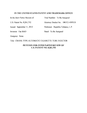 Fillable Online In the Inter Partes Review of Fax Email Print - pdfFiller