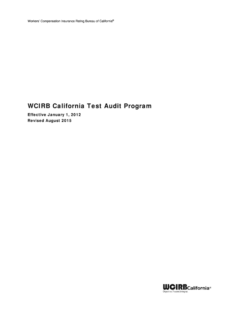 Fillable Online WCIRB California Test Audit Program Fax Email Print ...