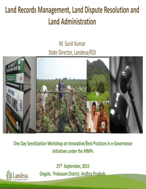 Fillable Online Land Records Management, Land Dispute Resolution and ...