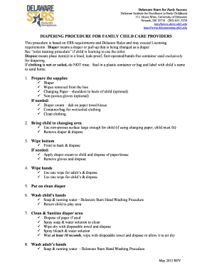 Fillable Online DIAPERING PROCEDURE FOR FAMILY CHILD CARE PROVIDERS Fax ...