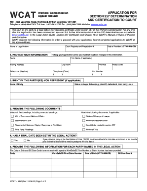 Fillable Online Application for Section 257 Determination and ...