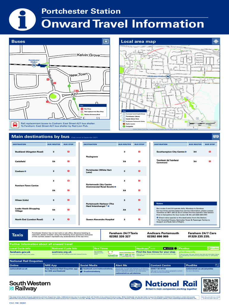 Fillable Online Fareham Station - Local area map Buses and Taxis Taxis ...