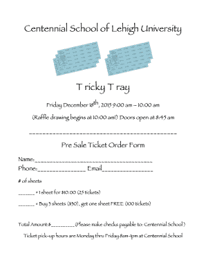 Fillable Online Tricky tray order form 2015docx Fax Email Print - pdfFiller
