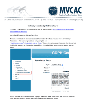 Fillable Online Continuing Education Sign-In Sheets How-to Fax Email ...
