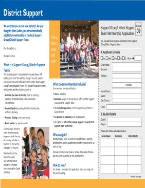 Fillable Online guidesqld District Support - Girl Guides Queensland Fax ...