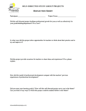 Fillable Online Did this self-directed project facilitate professional ...