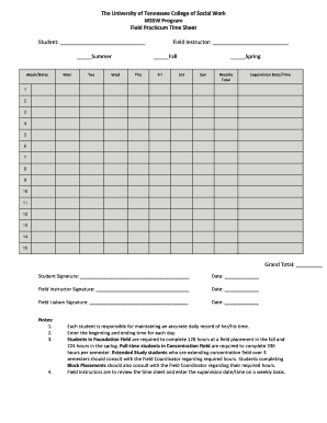 Fillable Online csw utk The University of Tennessee College of Social ...
