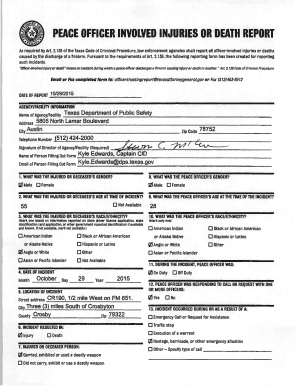 Fillable Online dps texas caused by the discharge of a firearm - dps ...