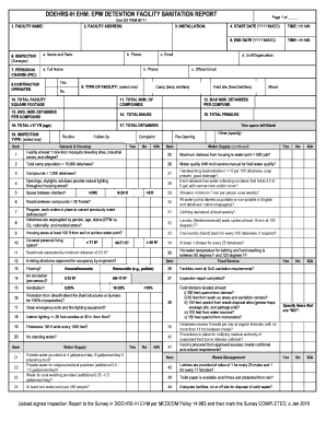 Fillable Online DOEHRS-IH EHM EPW DETENTION FACILITY SANITATION REPORT ...