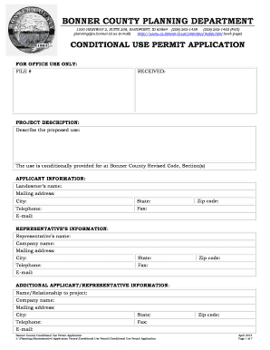 Fillable Online Conditional Use Permit Application - Electronic Formdoc Fax Email Print - pdfFiller