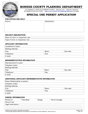 Fillable Online Special use Permit Application - Written Formdoc Fax ...