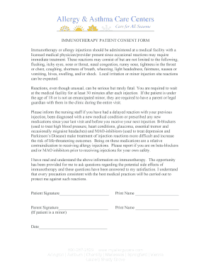Fillable Online Immunotherapy Consent Formdoc Fax Email Print - pdfFiller