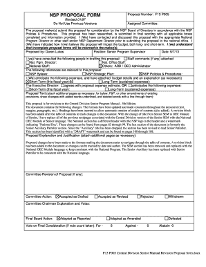 Fillable Online nspcentral NSP PROPOSAL FORM Proposal Number F13 P005 ...