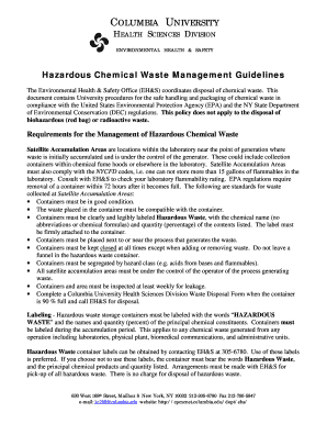 Fillable Online Hazardous Chemical Waste Management Guidelines Fax ...