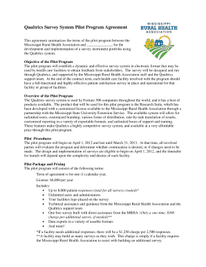 Fillable Online msrha Qualtrics Survey System Pilot Program Agreement ...