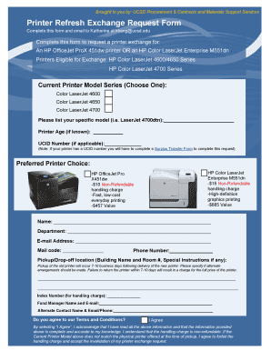 Fillable Online www-bfs ucsd Printer Refresh Exchange Request Form Fax ...