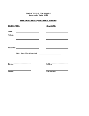 Fillable Online NAME AND ADDRESS CHANGECORRECTION FORM CHANGE FROM ...