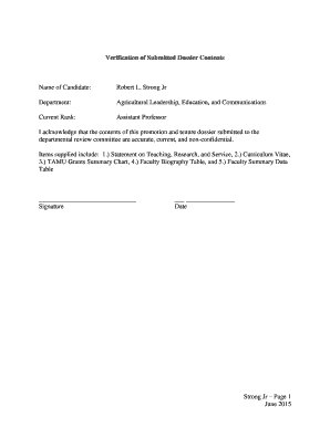 Fillable Online Contents of Dossier Fax Email Print - pdfFiller