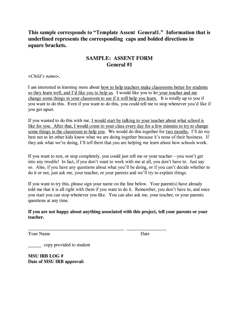 Fillable Online grad mnsu This sample corresponds to Template Assent ...