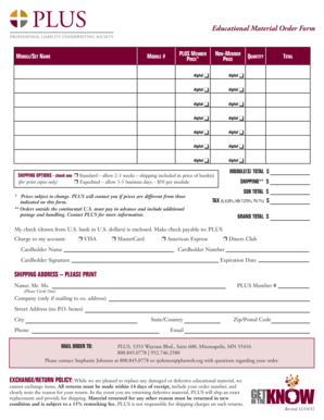 Fillable Online Curriculum Order Form - PLUS Fax Email Print - pdfFiller