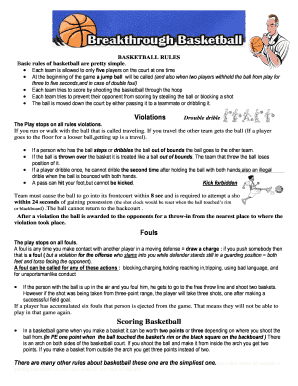 Fillable Online Basic rules of basketball are pretty simple Fax Email ...